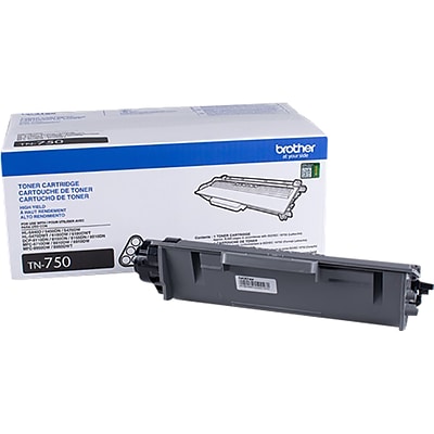 Brother TN-750 Black High Yield Toner Cartridge, 2/Pack (TN750 2PK)